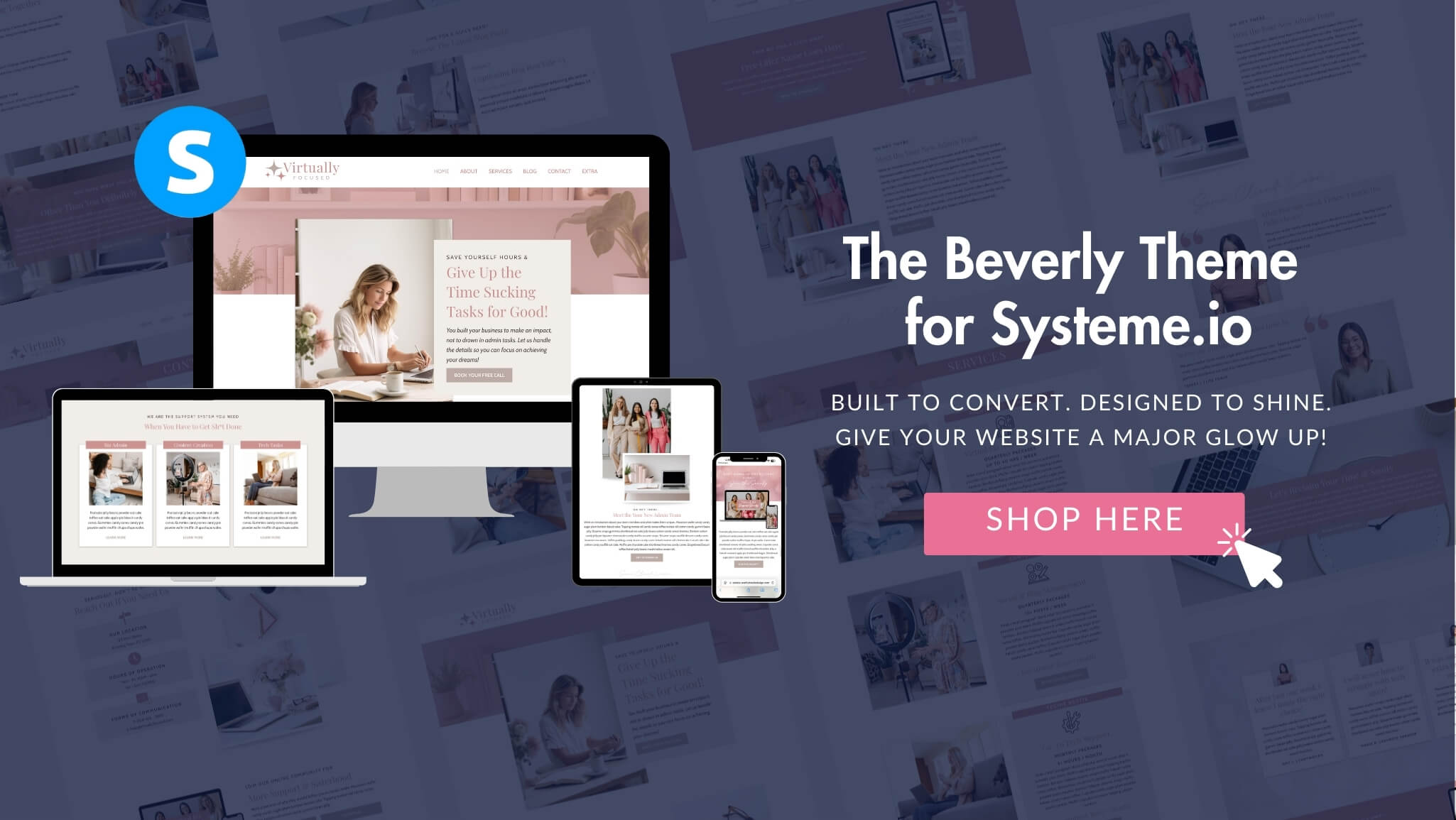 Beverly Theme | Feminine Systeme.io Website Template for Coaches
