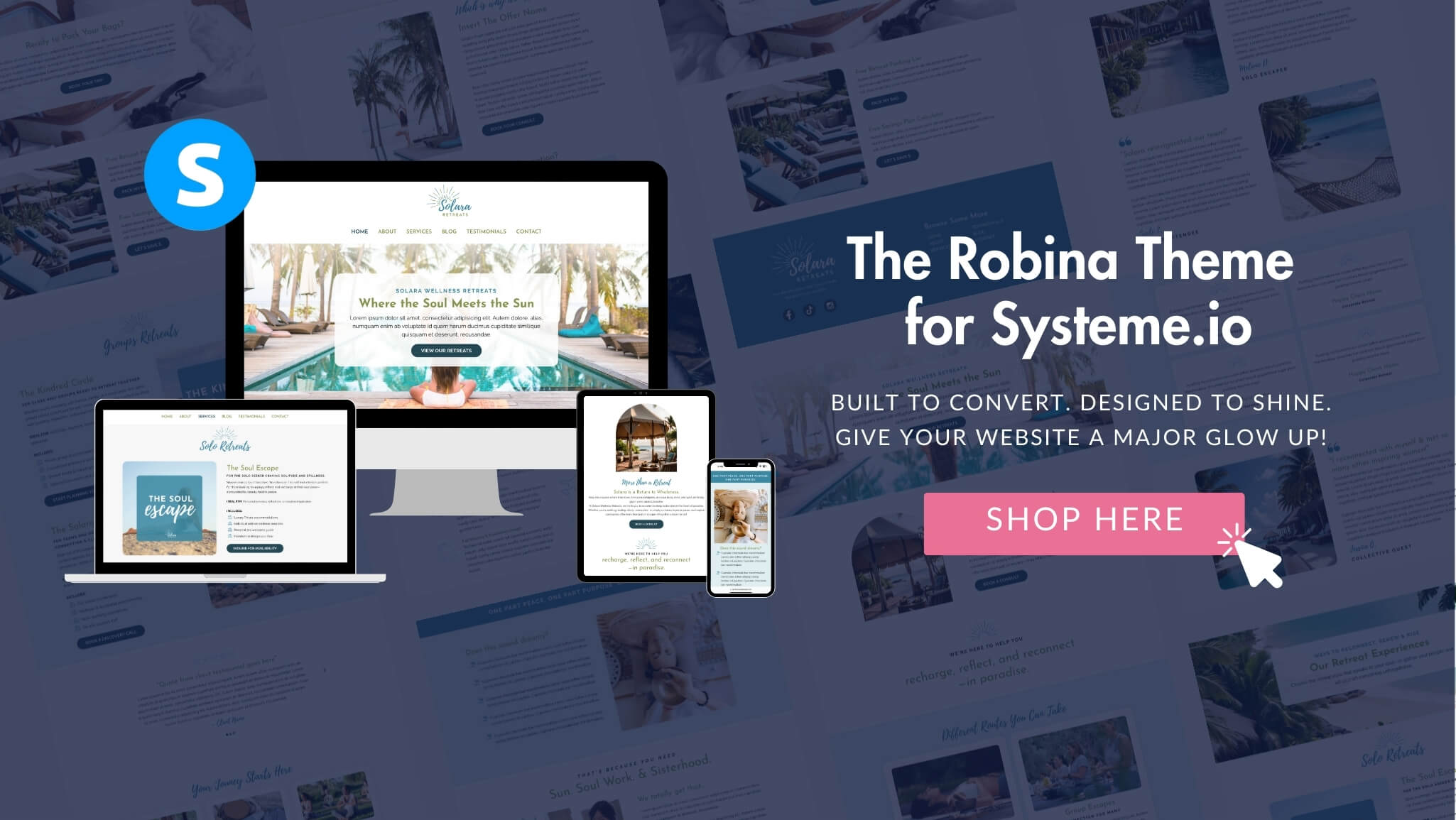 Robina Theme | Spiritual Systeme.io Website Template for Coaches